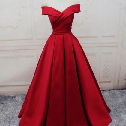 Gorgeous Red Off Shoulder Prom Dress,long Evening Dress,lace Up Prom ...
